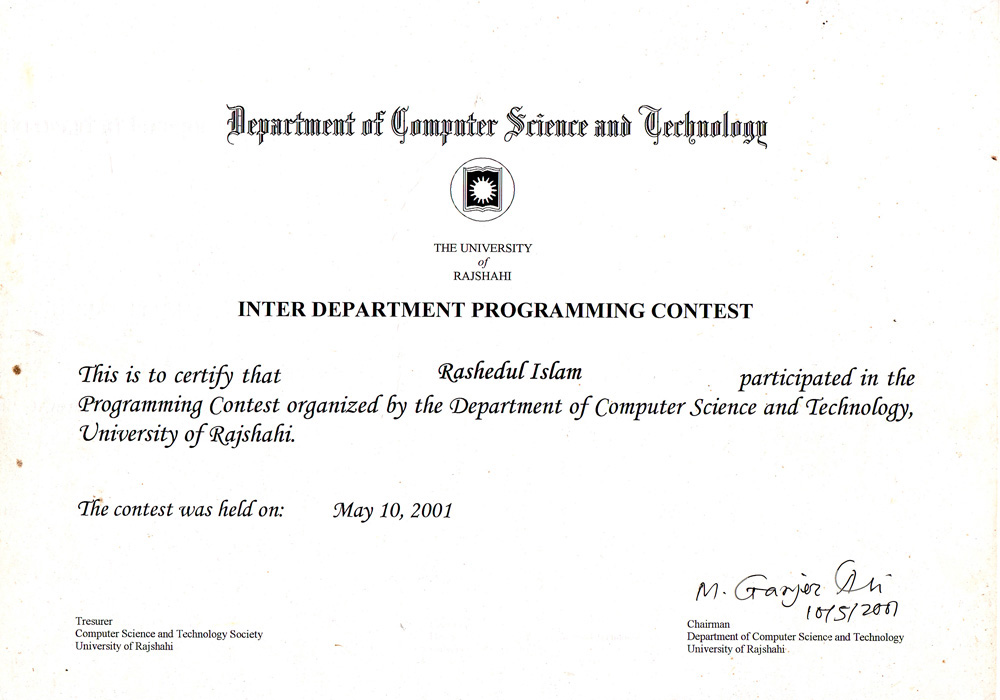 Dr. Md. Rashedul Islam :: Welcome to my personal site